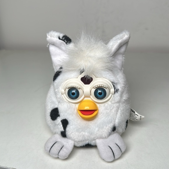 Hasbro | Toys | Hashbro Vintage Furby Buddies Black And White Cow Blue ...